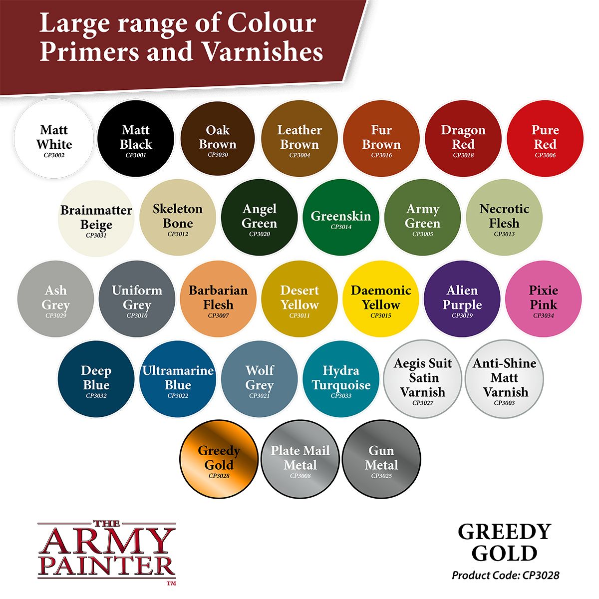 COLOUR PRIMER - GREEDY GOLD Army Painter AP-CP3028S